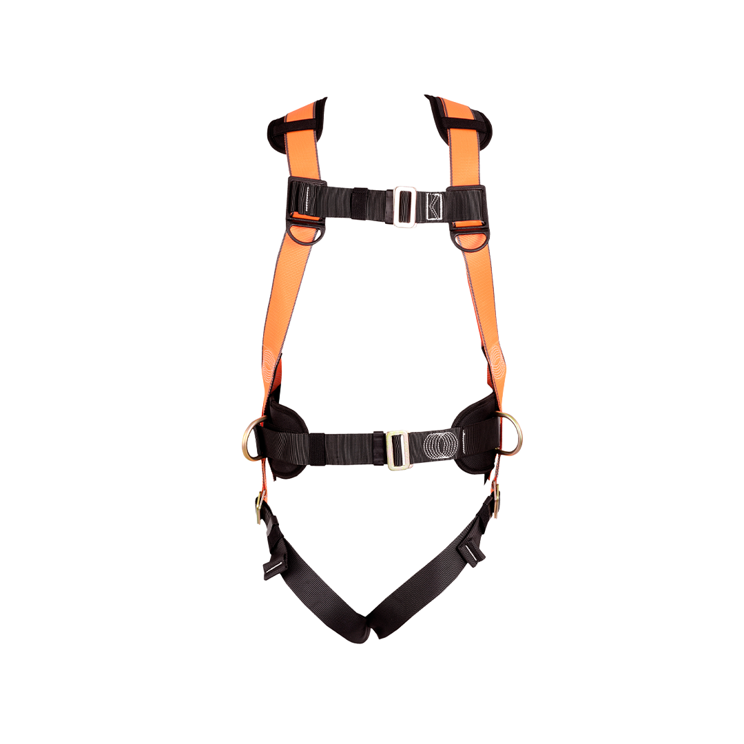 FULL BODY SAFETY HARNESS DOUBLE HOOK AND LANYARD WITH PADDED BACK SUPPORT